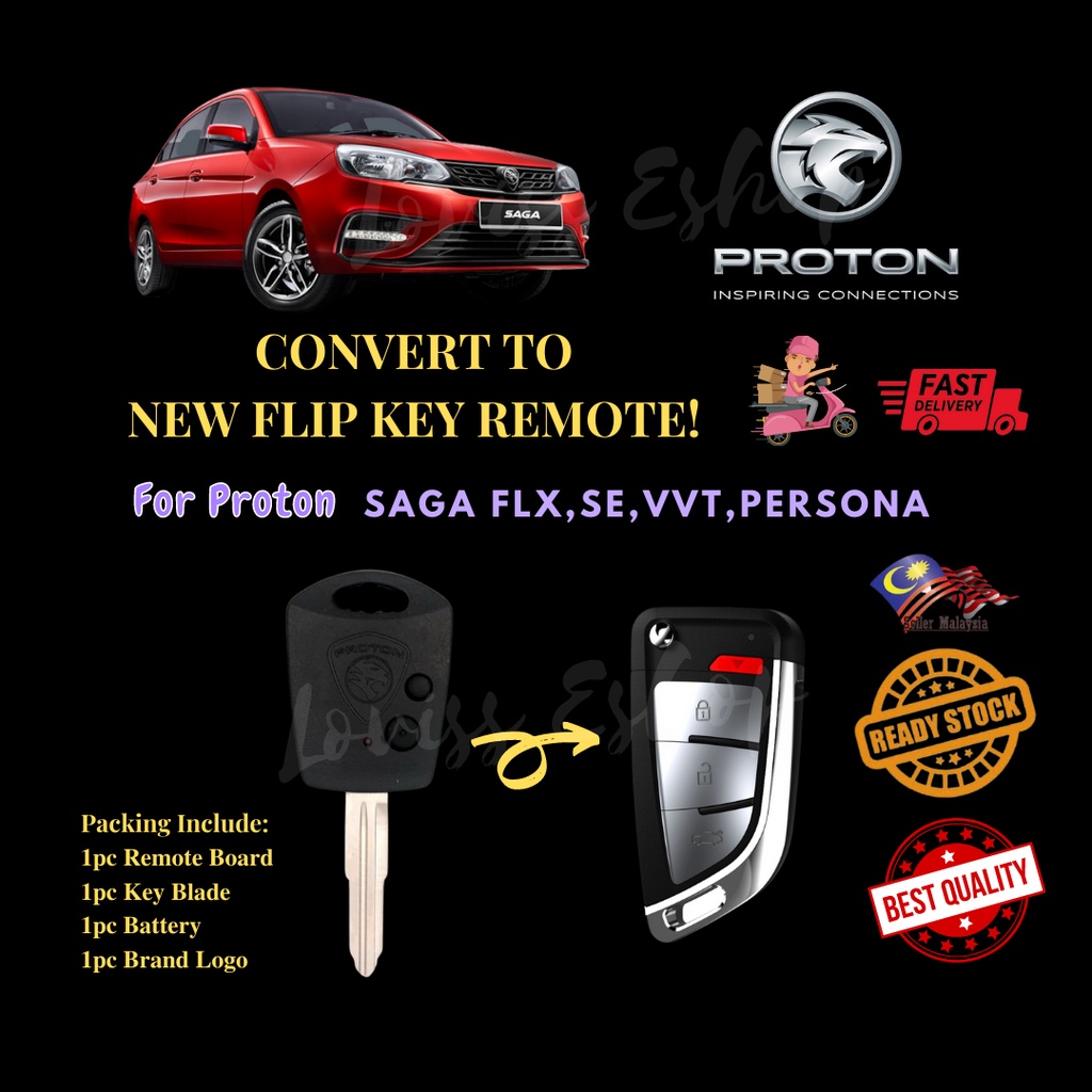 PROTON SAGA FLX VVT PERSONA FILP KEY REMOTE | Shopee Malaysia