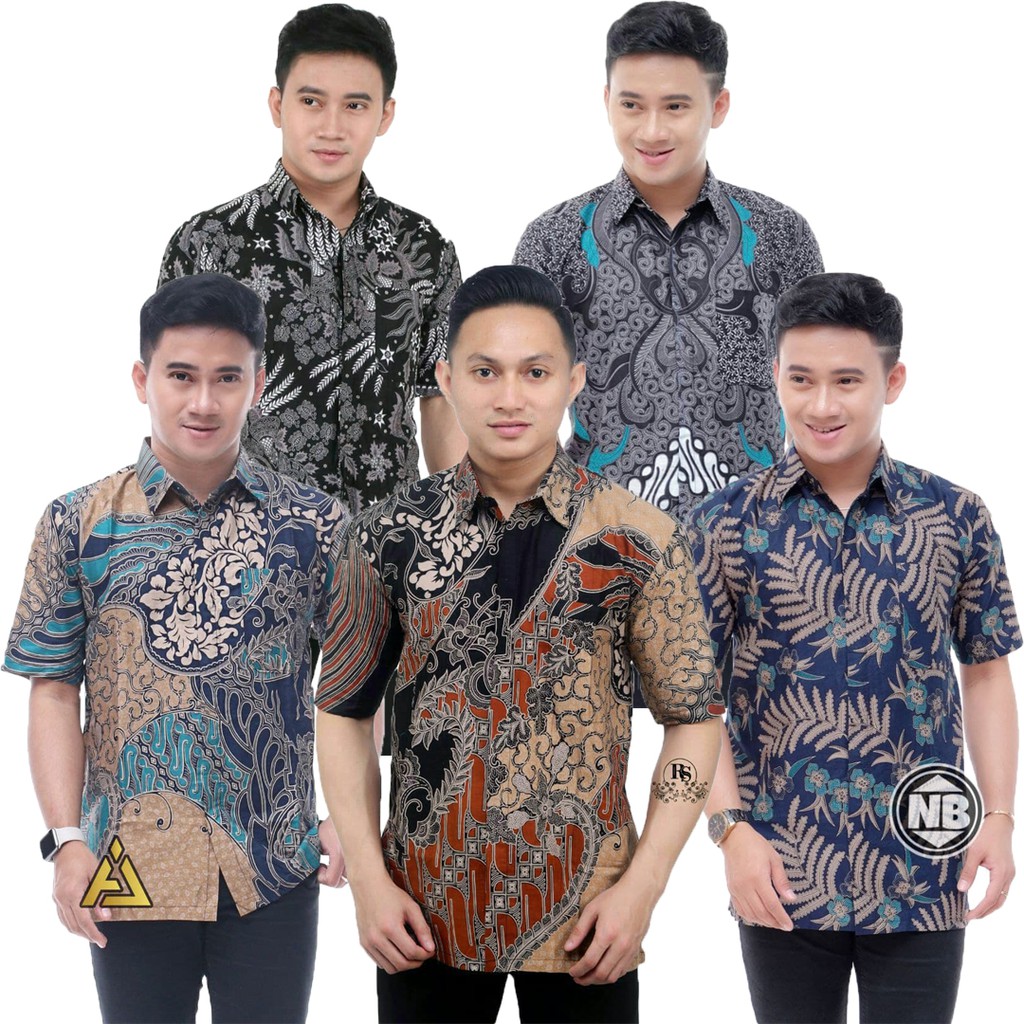 Men's Short Sleeve Batik Hem - Men's Batik Shirt - Jumbo Men's Batik ...