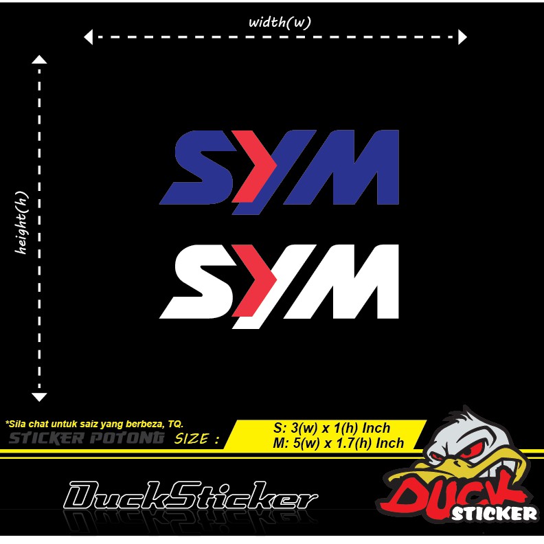 SYM BRAND STICKER 1PCS #sym #helmet #laptop #komputer | Shopee Malaysia
