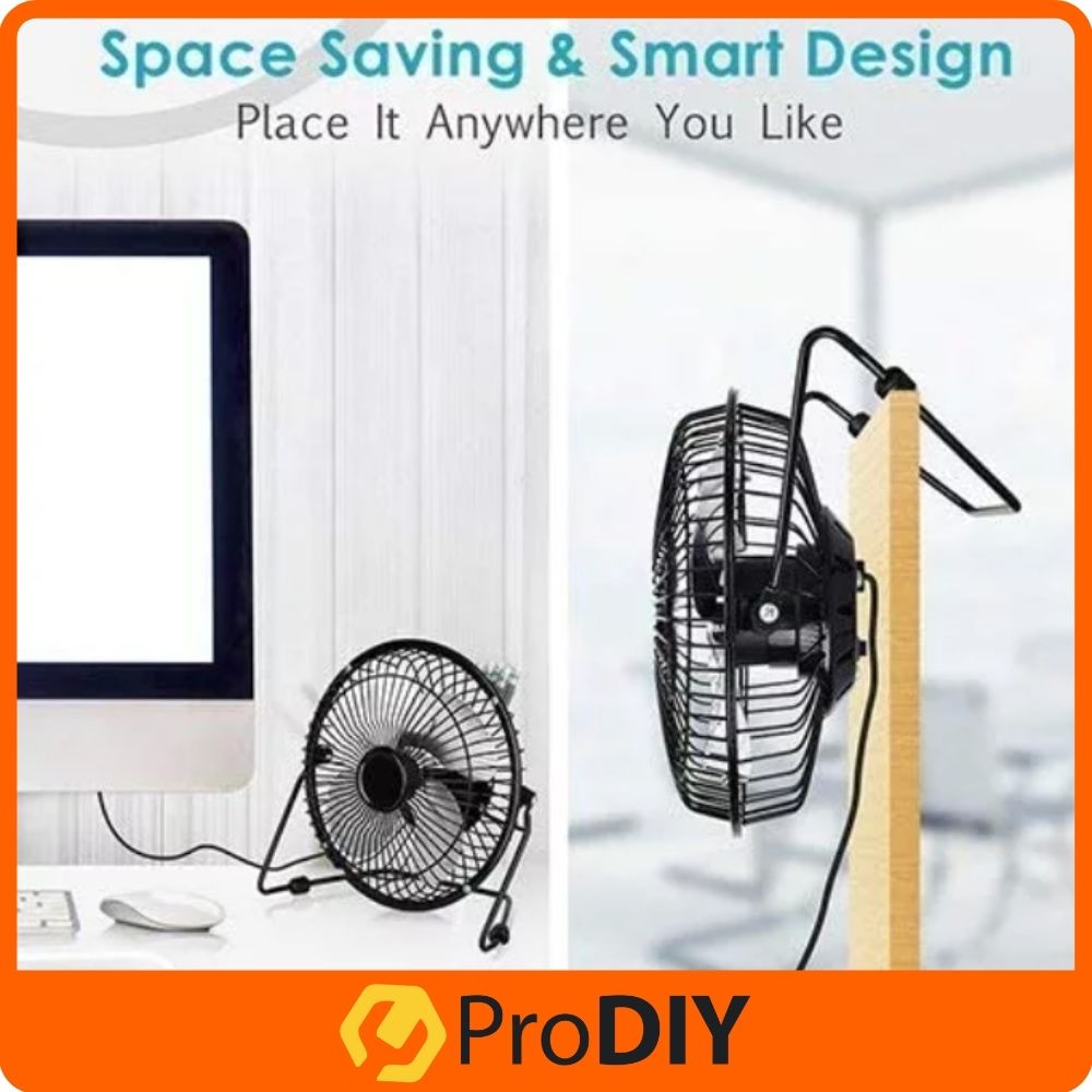 USB 8 INCH Desk Fan Extra Strong Wind Portable Large Tabletop ...