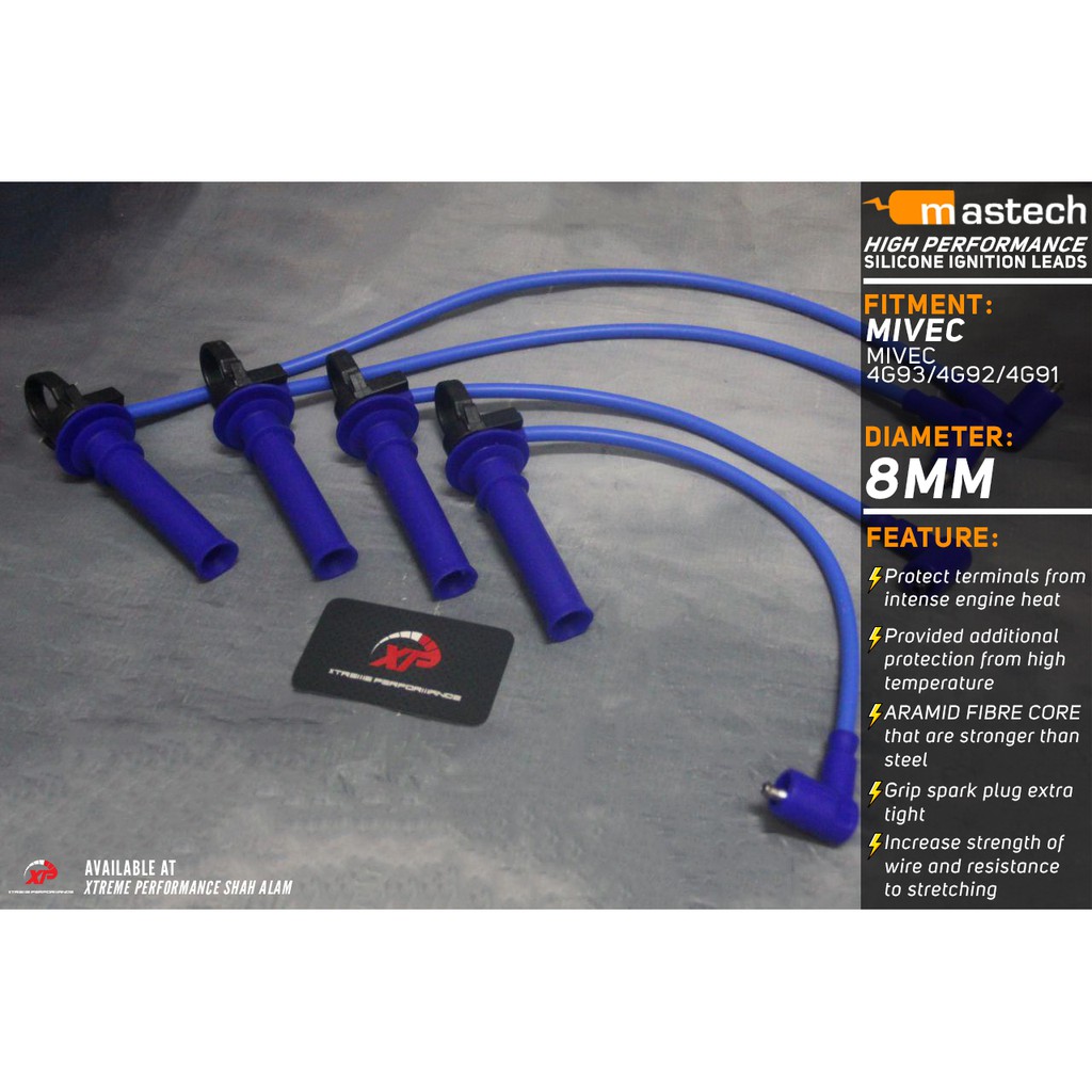 CABLE PLUG MASTECH MITSUBISHI MIVEC 4G93 4G92 4G91 8MM BLUE [MSV-6044 ...