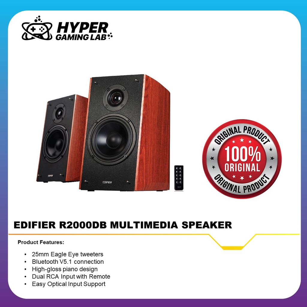 Edifier R2000DB Bookshelf Speaker With Bluetooth - Wood | Shopee Malaysia