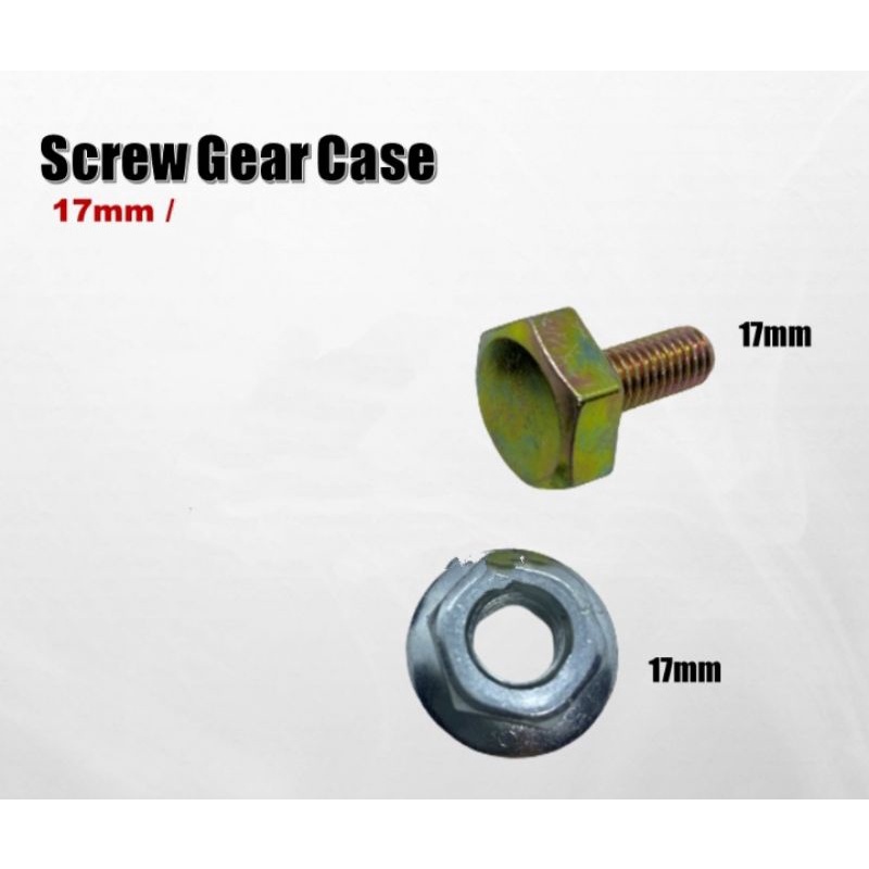Screw Gear Case Brush Cutter Skru Mata Mesin Rumput Nut Bolt 17mm ...