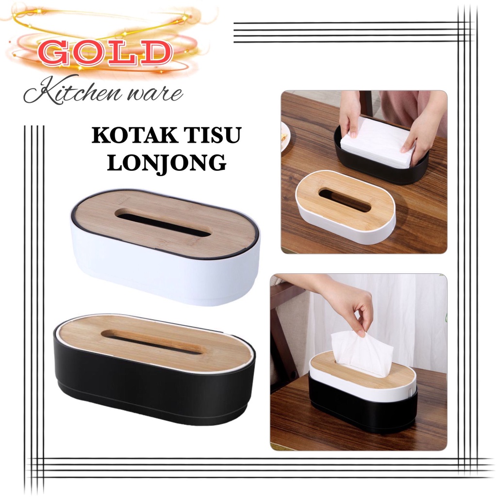 KAYU PUTIH G244 LONJONG Natural Bamboo Tissue Box White Wooden Tissue ...