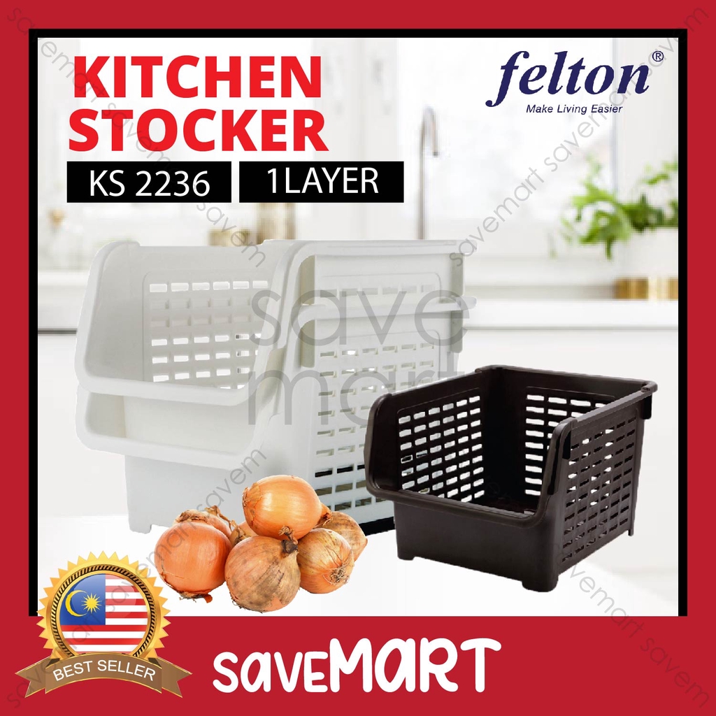 HOT ITEM ‼️ FELTON Kitchen Stocker KS 2236 1 Layer Stackable Storage ...