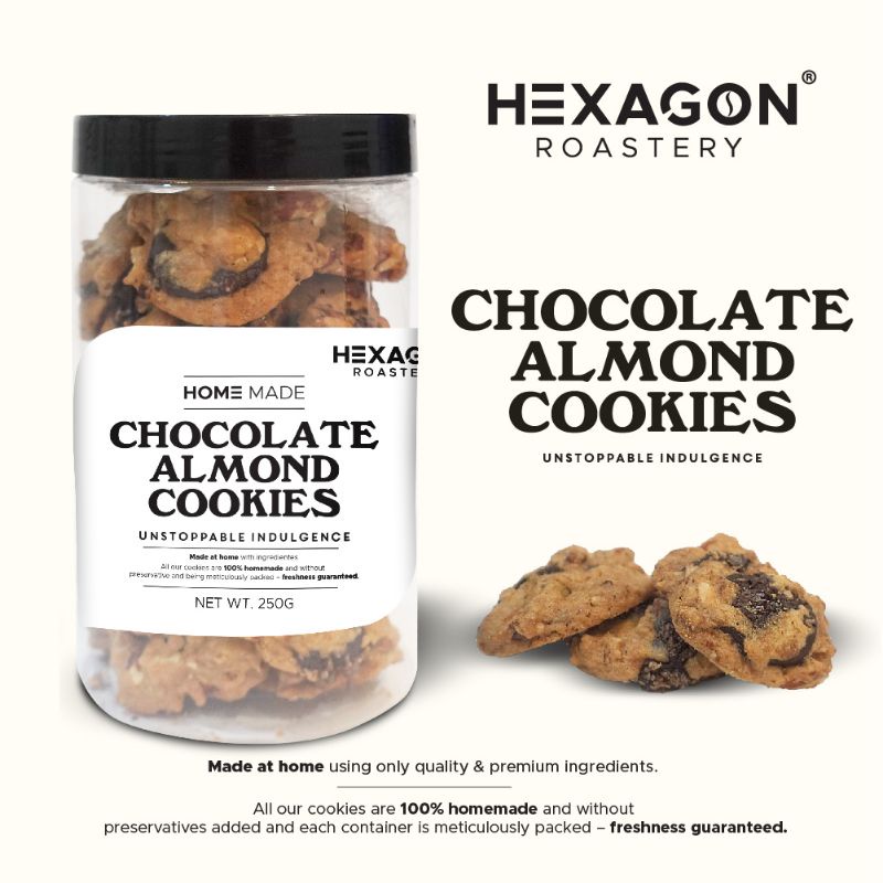 HEXAGON ROASTERY Chocolate Almond Cookies (250g x 1) - #Homemade ...