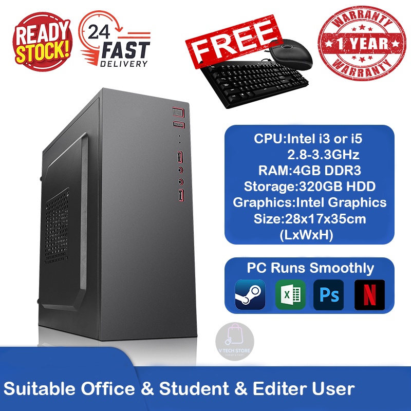 Desktop Komputer Desktop Gaming PC Office Desktop Computer CPU (1 Year ...
