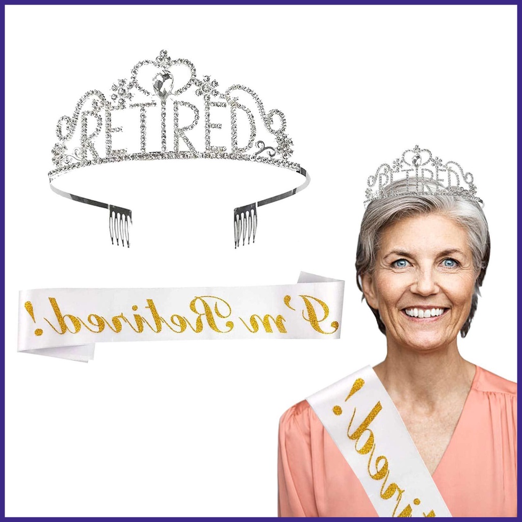 Happy Retirement Decorations Retirement Decor Crown Strap Set Supplies ...