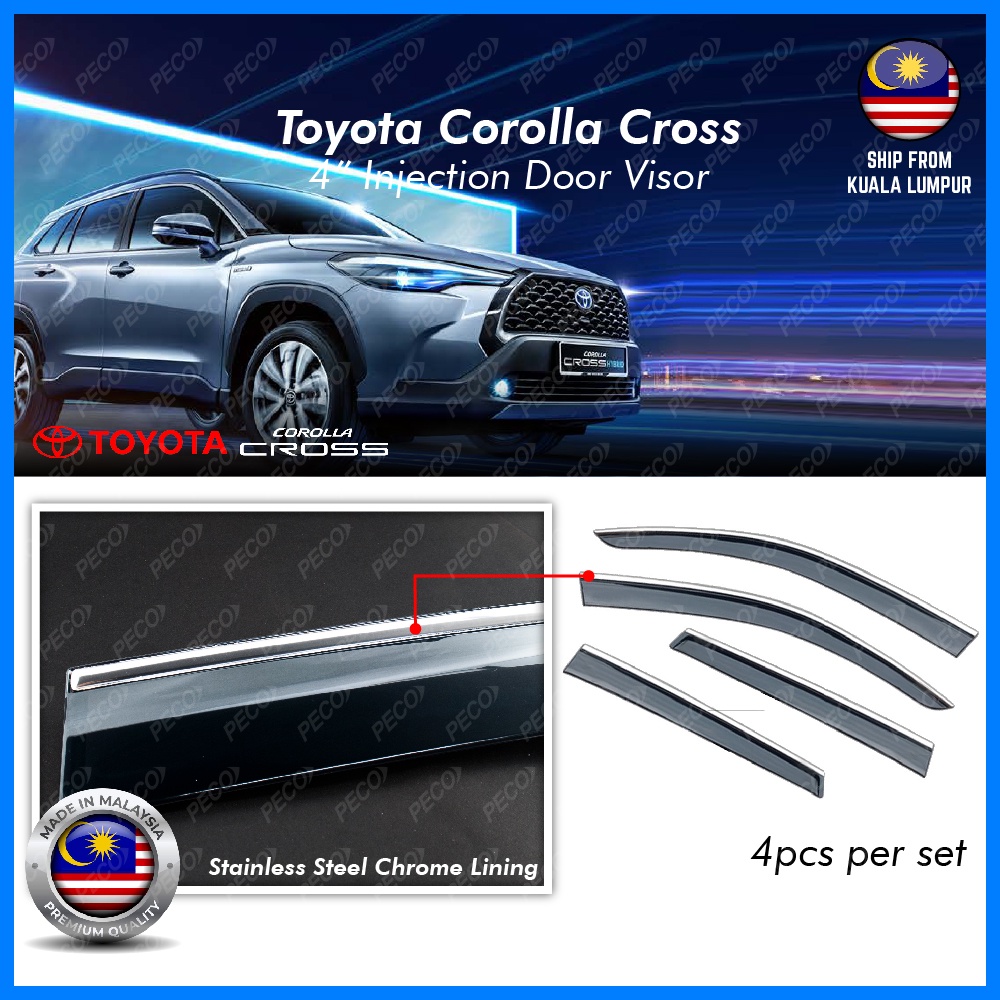 Toyota Corolla Cross Chrome 4 Inch Door Visor Air Press | Acrylic ...