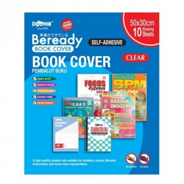 Dolphin Self Adhesive Book Cover / Book Wrapper / Pembalut Buku 10 ...