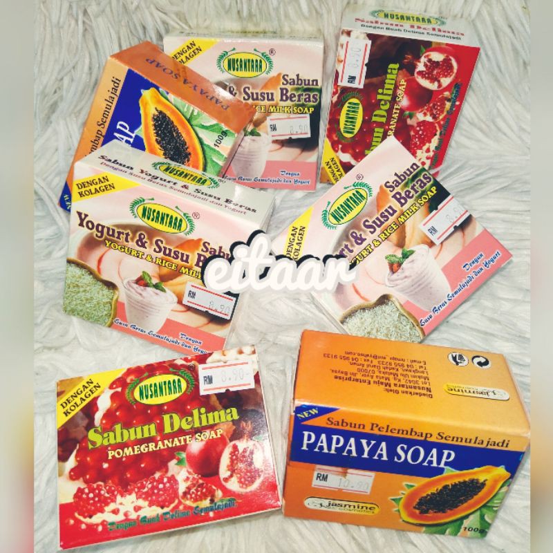 Sabun Gamat/Yogurt/Manggis/Susu Beras/Delima/Papaya Soap Nusantara ...
