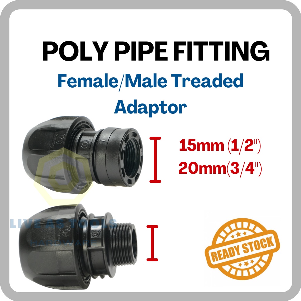 Poly Pipe Fitting / Poly Threaded Adaptor / Poly Socket/ Female Thread ...