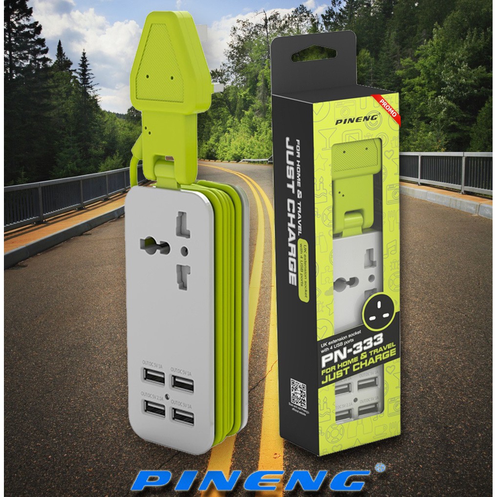 Pineng PN-333 UK Extension Socket with 4 USB Ports | Shopee Malaysia