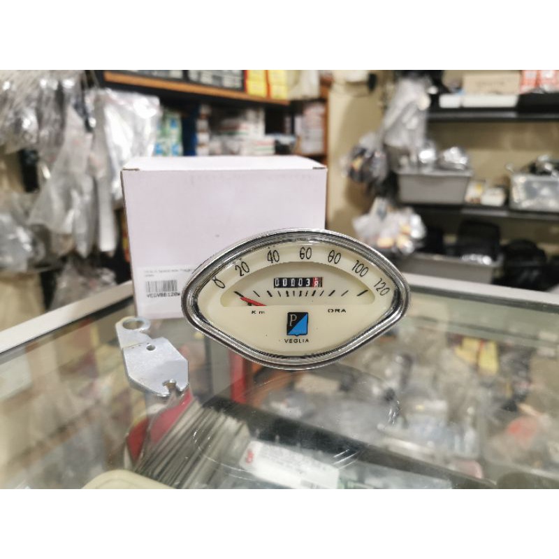 LAYAR Imported Veglia speedo Speedometer, ivory white screen, Vespa VBB ...