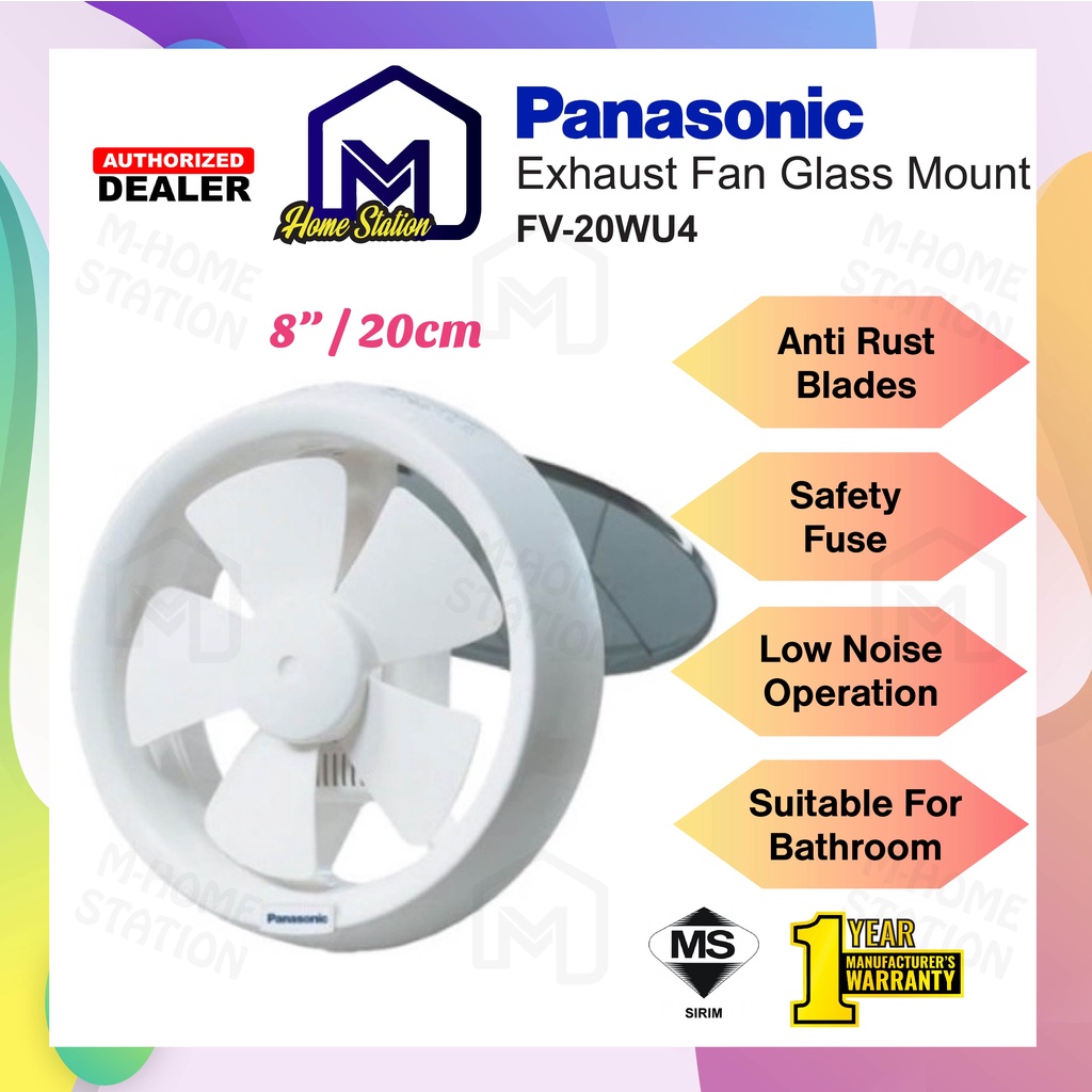Panasonic Glass Mount Exhaust Fan (6"/8") FV-15WU4 FV-20WU4 FV-20WU403V ...