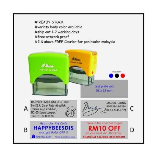 Shiny Self-inking Stamp S844 | Shopee Malaysia