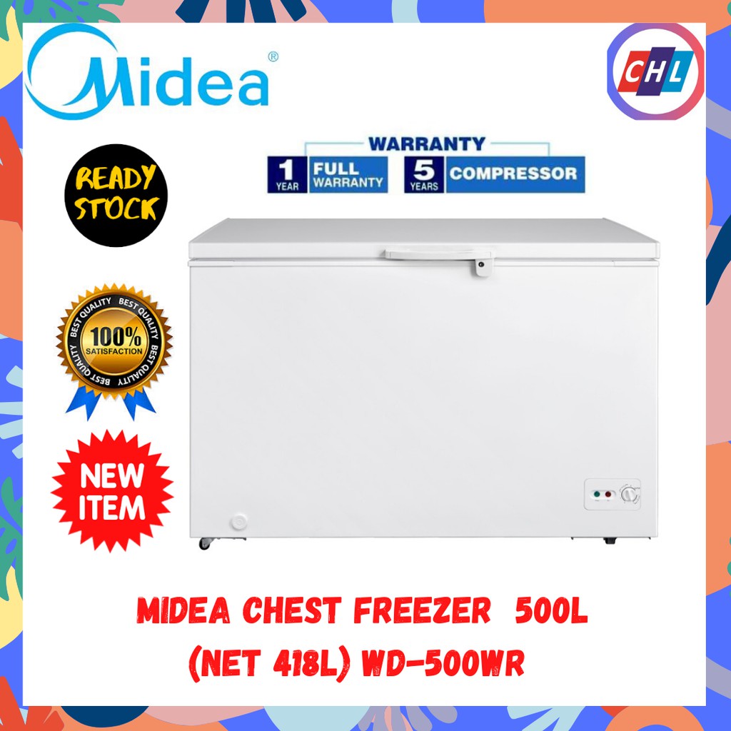 MIDEA (Send By Lorry) WD-500 CHEST FREEZER 500L(NET 418L) - MIDEA ...