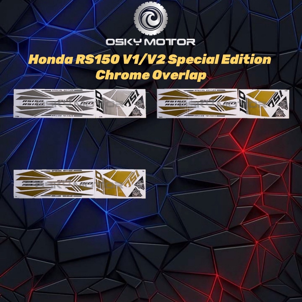 Honda RS150 V1/V2 Special Edition Chrome Overlap Body Sticker - Silver ...