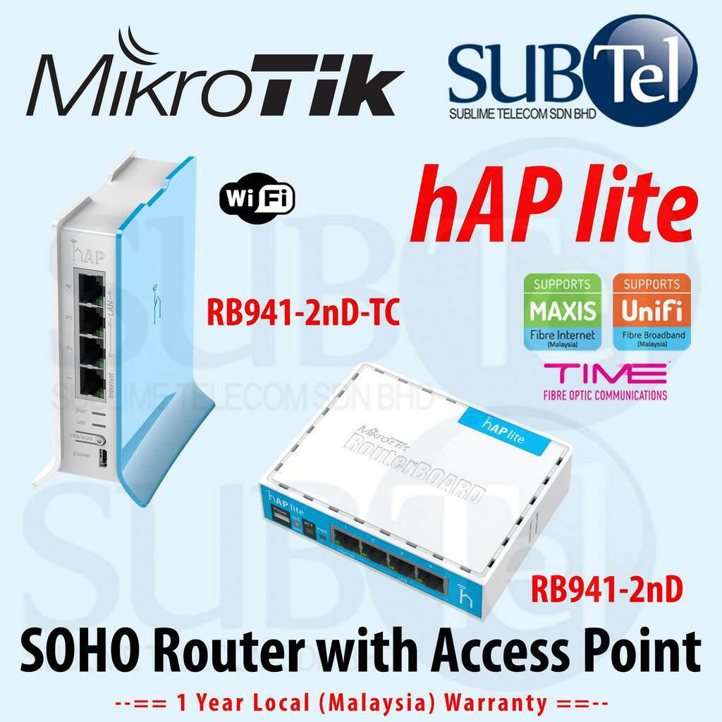 Mikrotik hAP lite WiFi SOHO Router 4 port RB941-2nD RB941-2nD-TC Dual ...