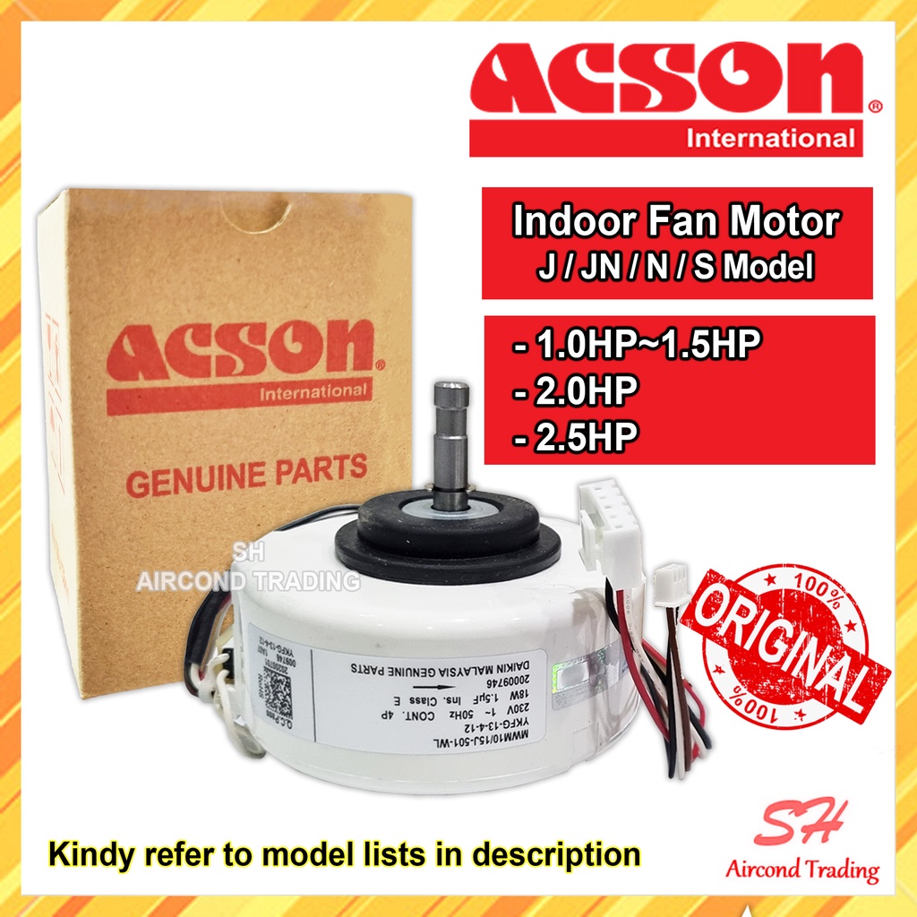 ACSON INDOOR FAN MOTOR 1.0HP 1.5HP 2.0HP 2.5HP AWM10/15/20/25J/JN/N/S ...