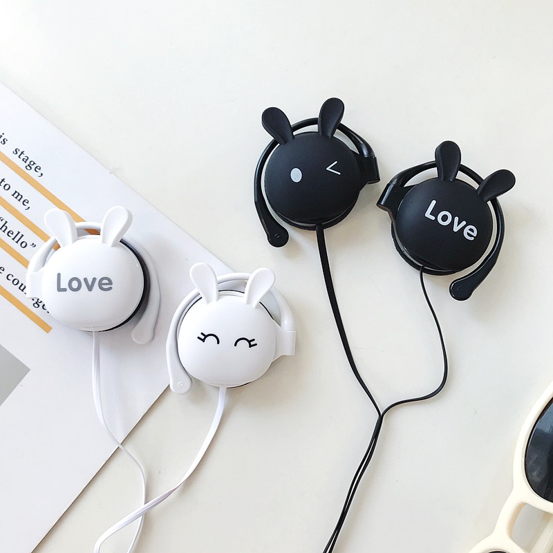 Earphones 3.5mm Over ear Headphones Universal Cartoon Cute Rabbit Wired Headset With Mic Earphones Gift For Girlfriend Shopee Malaysia