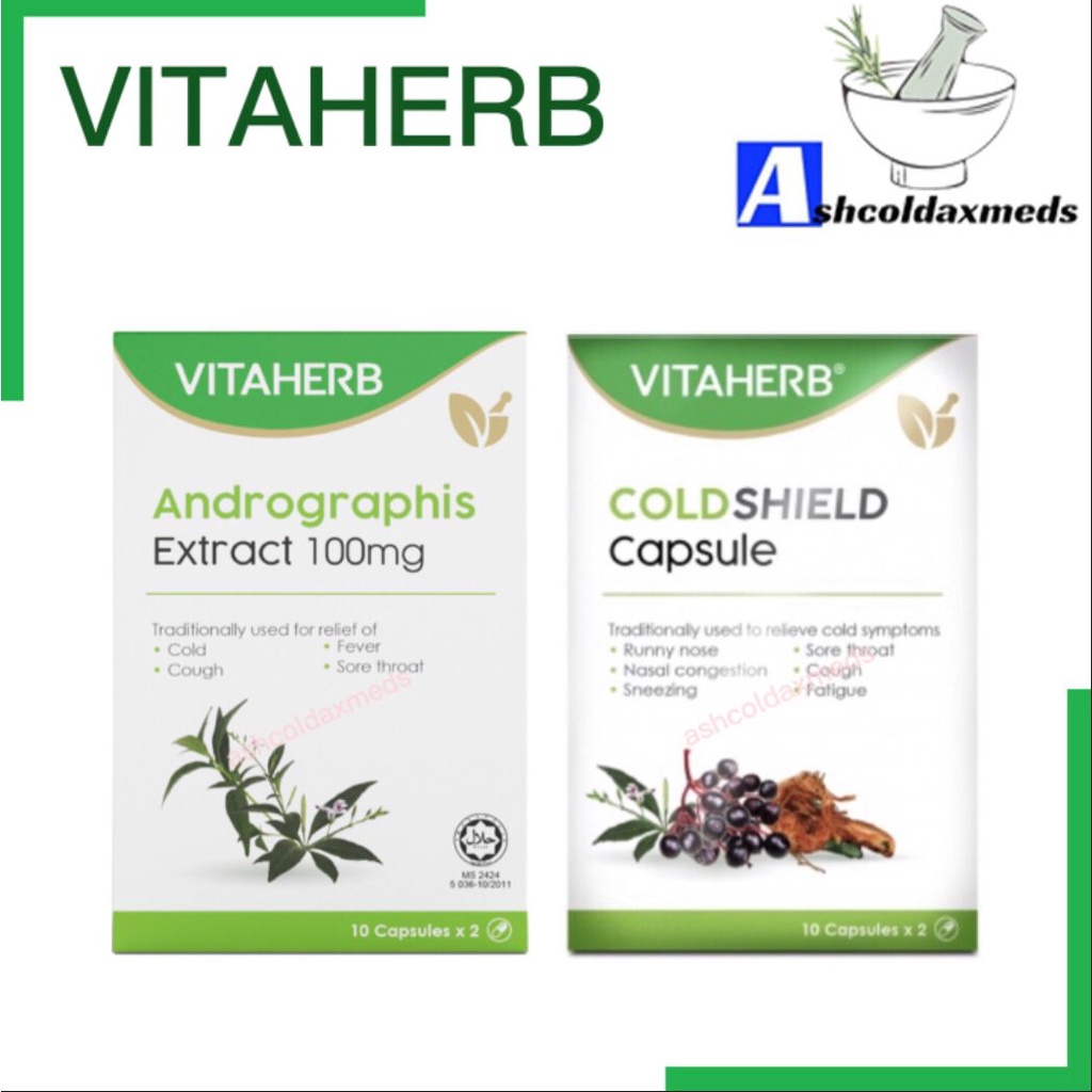 VITAHERB ANDROGRAPHIS/BUMI HEMPEDU EXTRACT 100MG OR VITAHERB COLDSHIELD 20's (Kordel Cold Away ...
