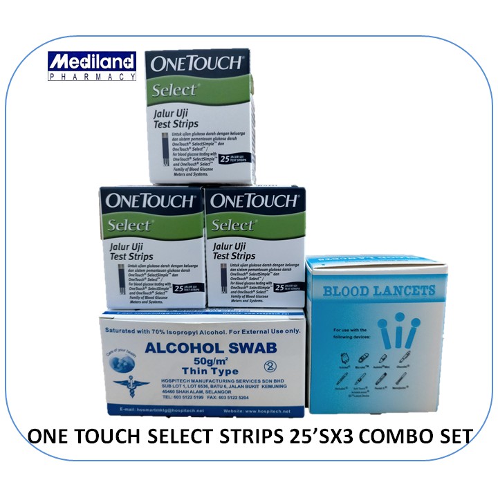 ONETOUCH SELECT STRIP 25'S x 3 COMBO SET | Shopee Malaysia