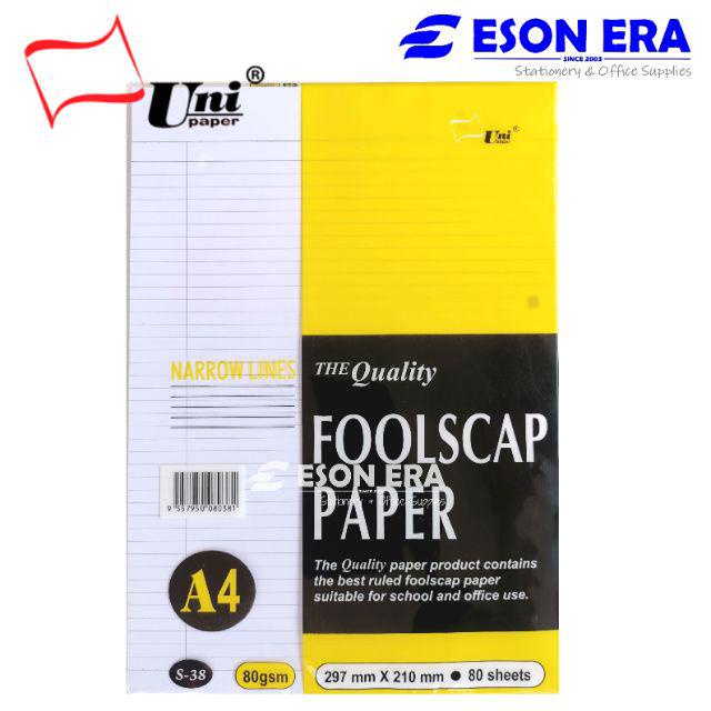 Uni Foolscap Paper A4 60gsm / 70gsm / 80gsm / 100gsm Exam Sheets Kertas ...