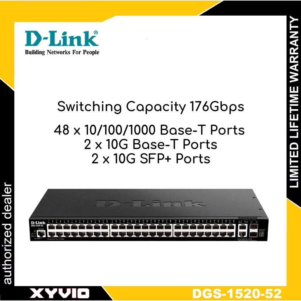 D-LINK DGS-1520-28 | DGS-1520-28MP | DGS-1502-52 | DGS-1520-52MP Layer 3 Stackable Smart Managed ...