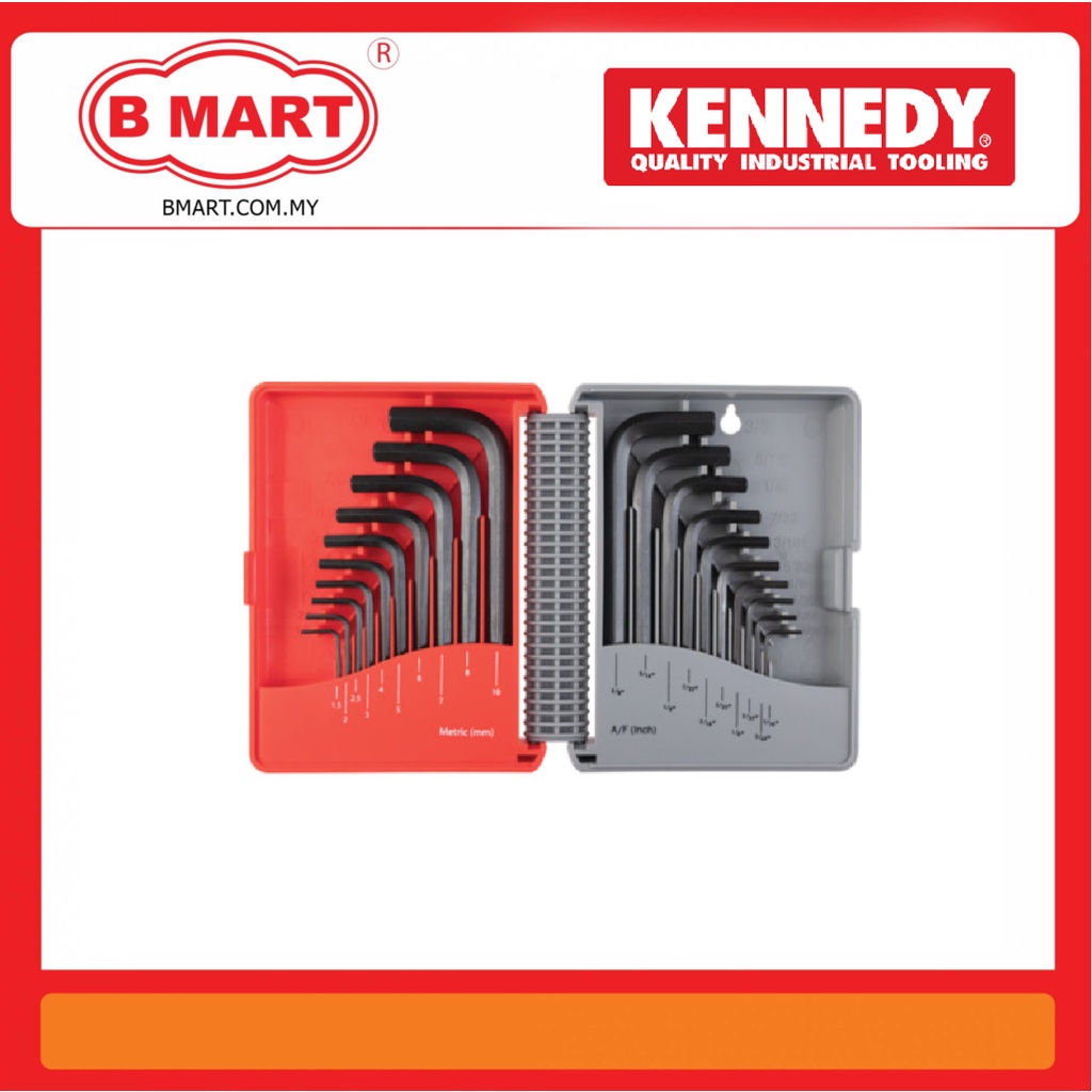 KENNEDY KEN6011060K COMBINATION SHORT ARM MM/AF HEX KEY SET (20-PCE ...