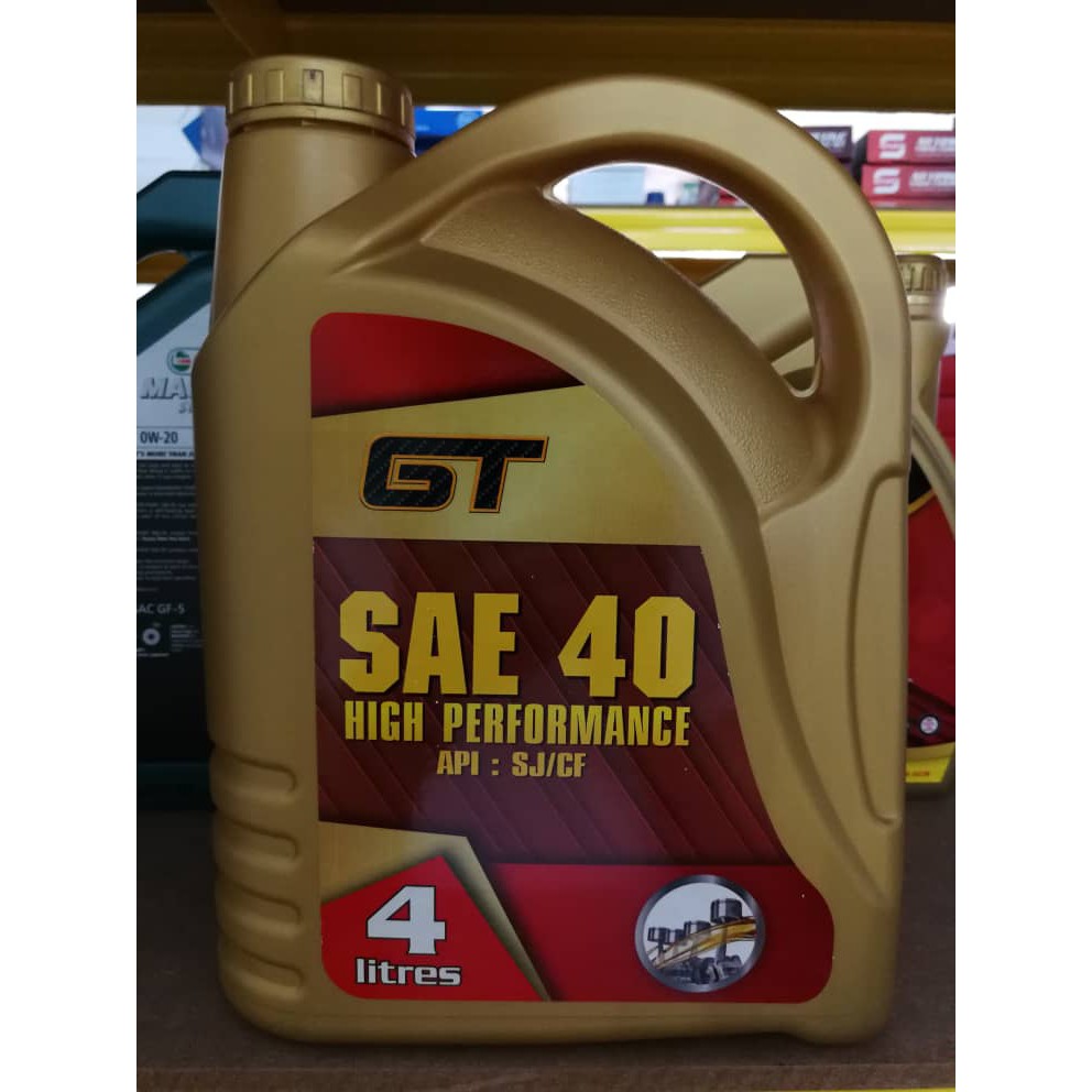 GT ENGINE OIL High Performance SAE 40 4Litres | Shopee Malaysia