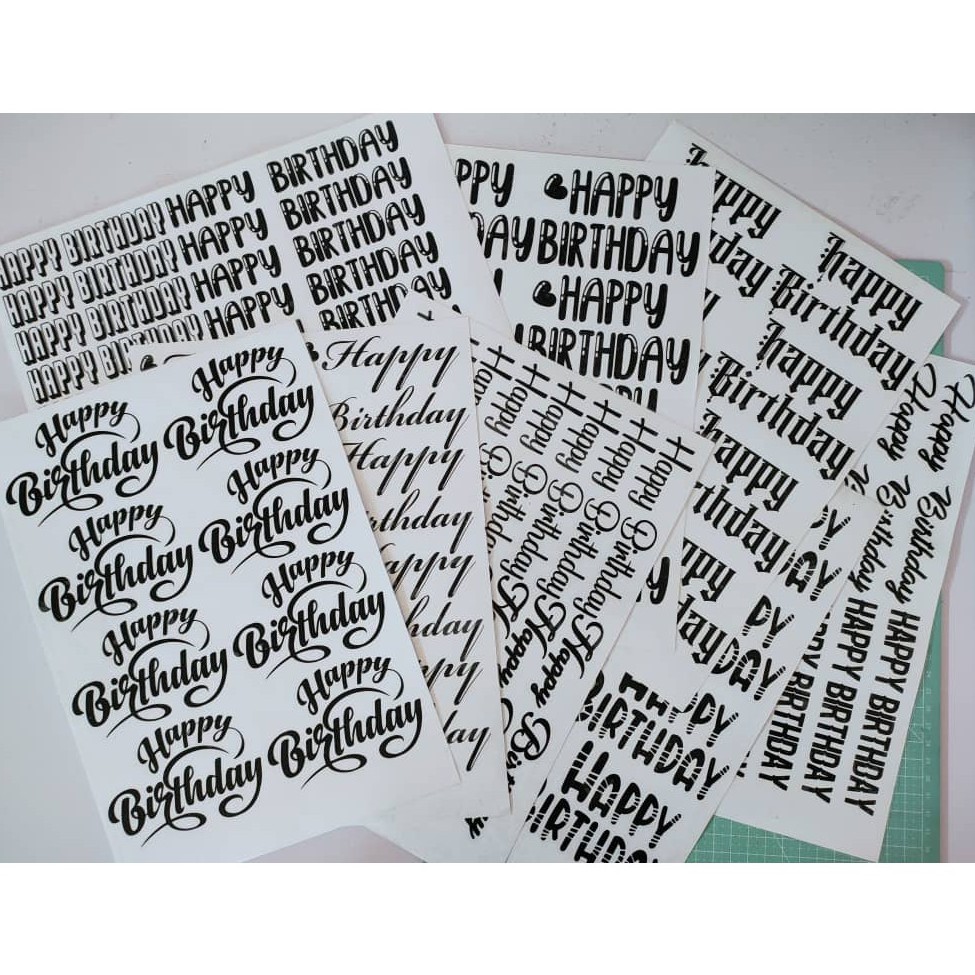 Sticker Belon Bobo A4 Size Happy Birthday [16 in 1, 22 in 1, 8 in 1 ...