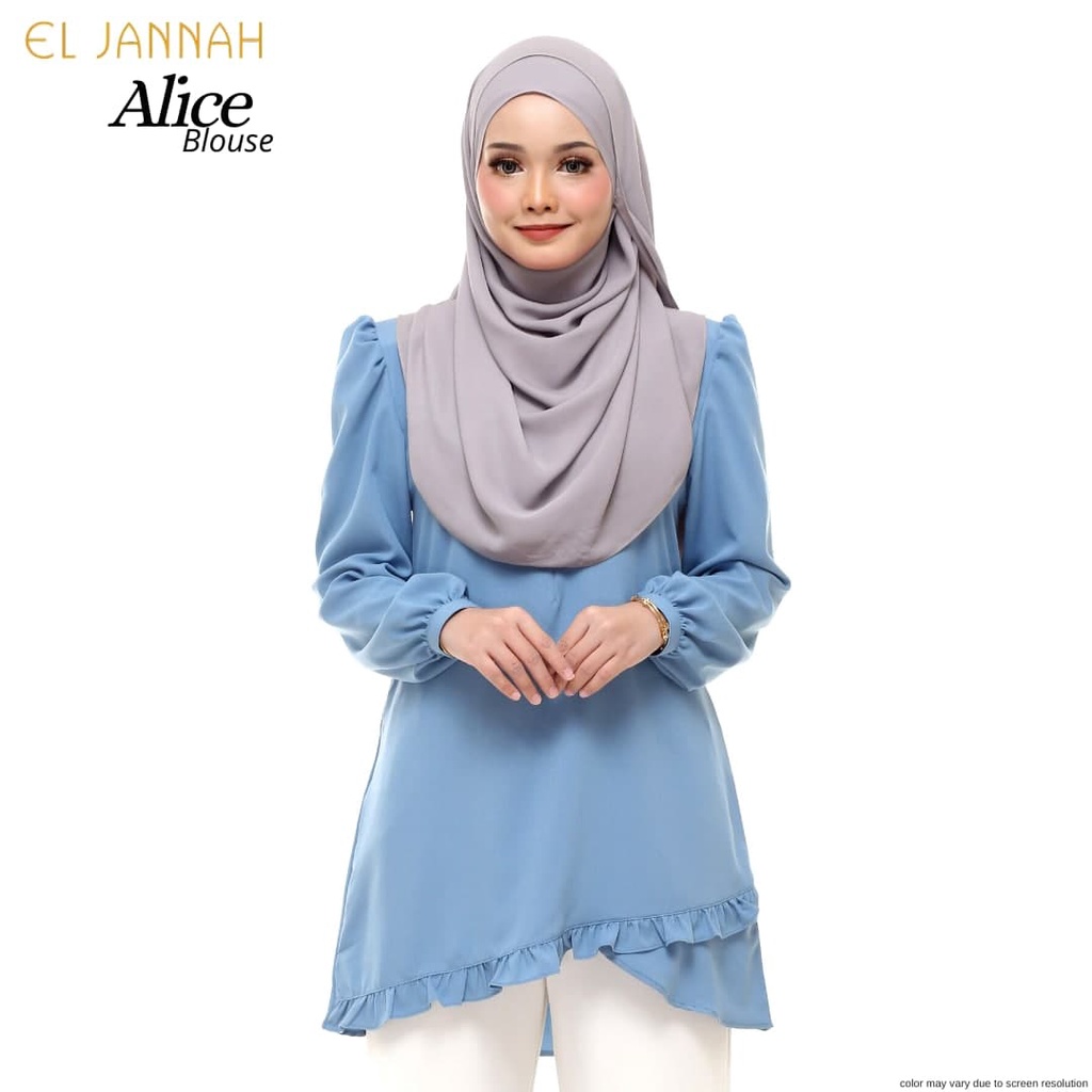 Blouse Labuh Baby Blue Ocean Blue Pastel Nursing Friendly Blouse ...