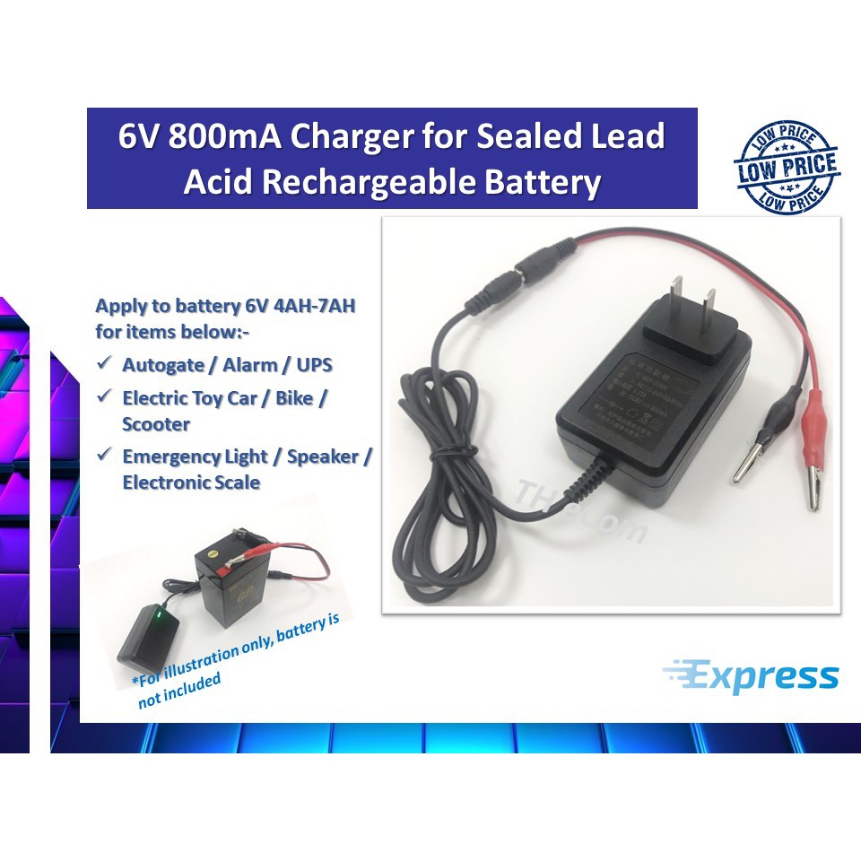 Battery Charger 6V 800mA / 6V 700mA / 6V 1000mA (6V1A) for Sealed Lead ...