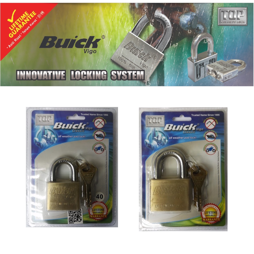 BUICK 40mm, 50mm All-weather pad lock | Shopee Malaysia