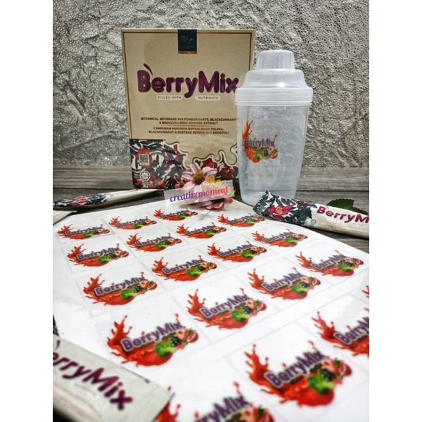 Sticker Logo Berrymix Filled With Nutrients( Ready stock) | Shopee Malaysia