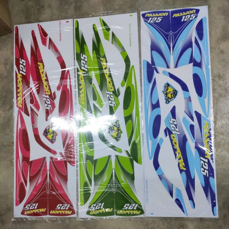 Stiker Sticker Body Stripe Cover Set (1) Modenas Passion TBM | Shopee ...