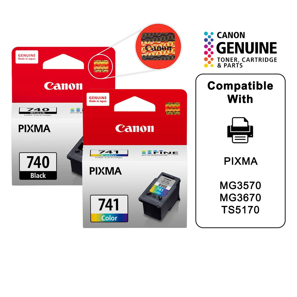 Canon PG740 | PG-740 (Black) CL741 | CL-741 (Color) Ink Cartridge For Canon PIXMA Printer ...