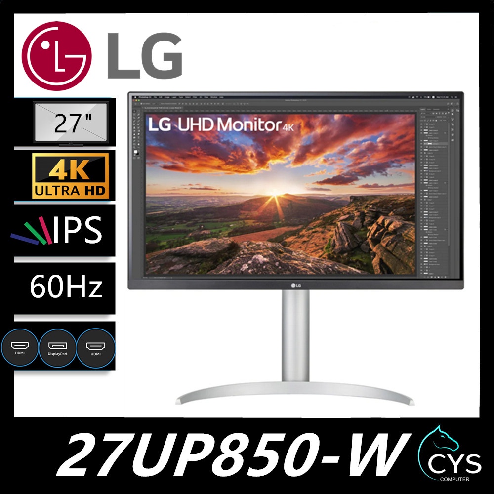 LG 27UP850-W 27" IPS 4K UHD 60HZ 5MS FREESYNC HDR400 MONITOR | Shopee ...