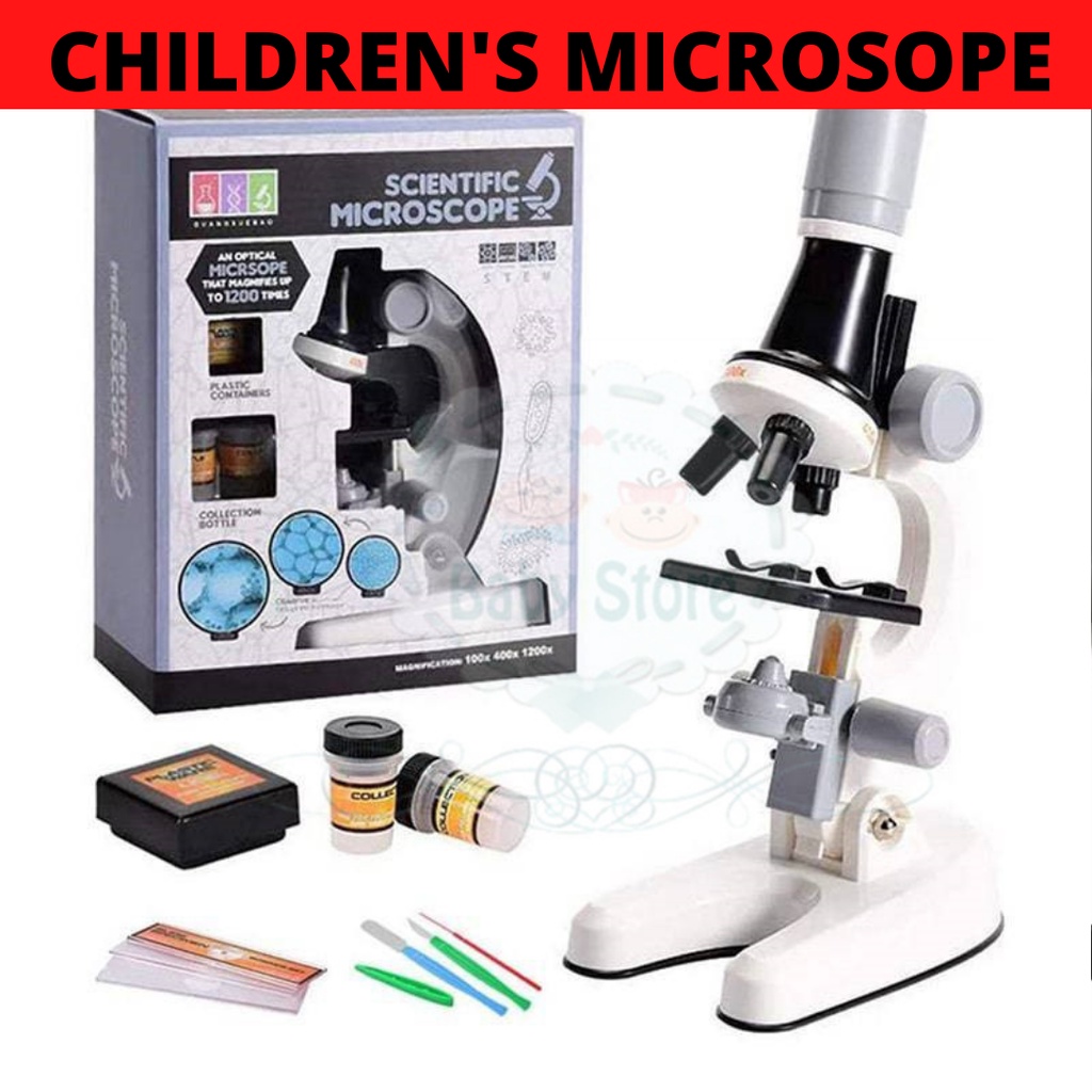 Children Microscope Kit Lab LED STEM Home School Science Educational ...