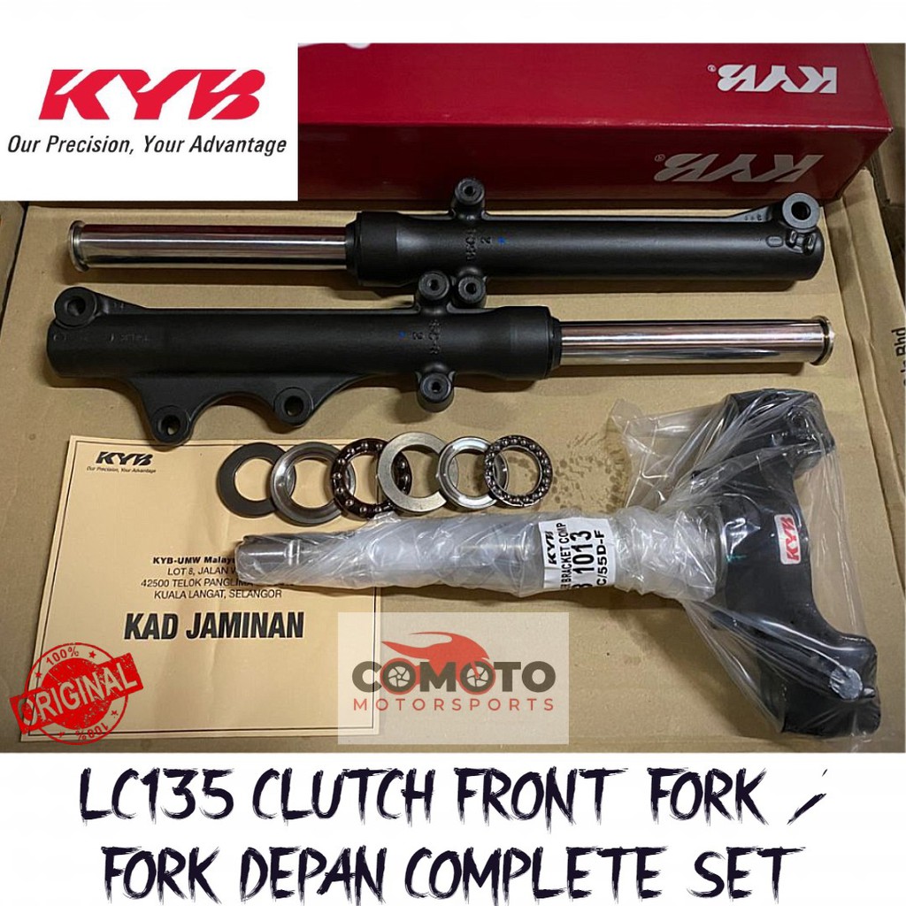 YAMAHA LC135 V2/V3/V4/V5 55C CLUTCH KYB FRONT FORK T-FORK STEERING CONE SET 100% ORIGINAL ...