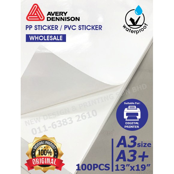 [Ready Stock] Avery Dennison White OPP Stickers A3 / A3+ (13"x19") (PVC ...