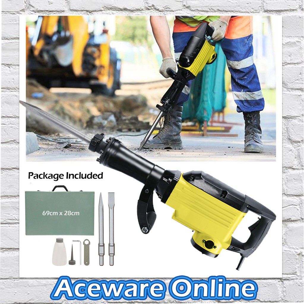 X-FORCE 1700W HEAVY DUTY HEX DEMOLITION HAMMER 65MM BREAKER HAMMER ...