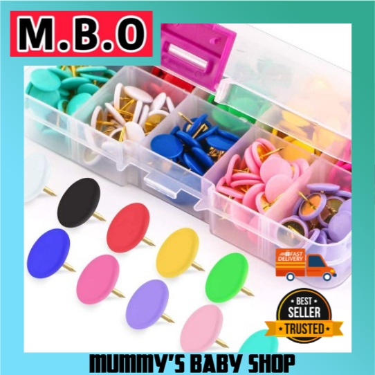 MBO PIN Push Pins, Colorful Round Thumb Tacks Drawing Pins for Wall Map ...