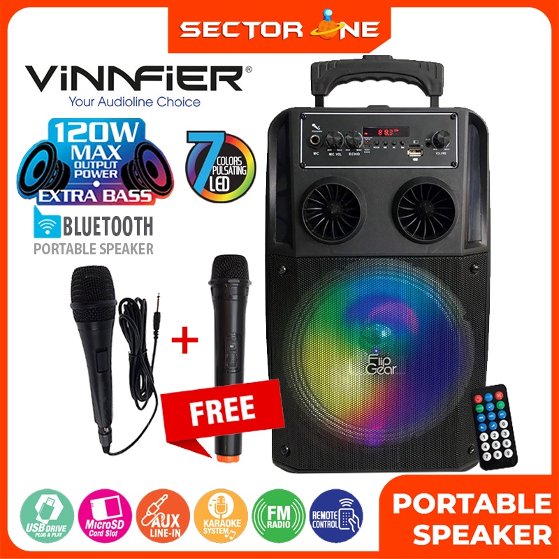Vinnfier FlipGear Tango 211 WM TWS Bluetooth Portable Trolley Speaker Karaoke System Karaoke ...