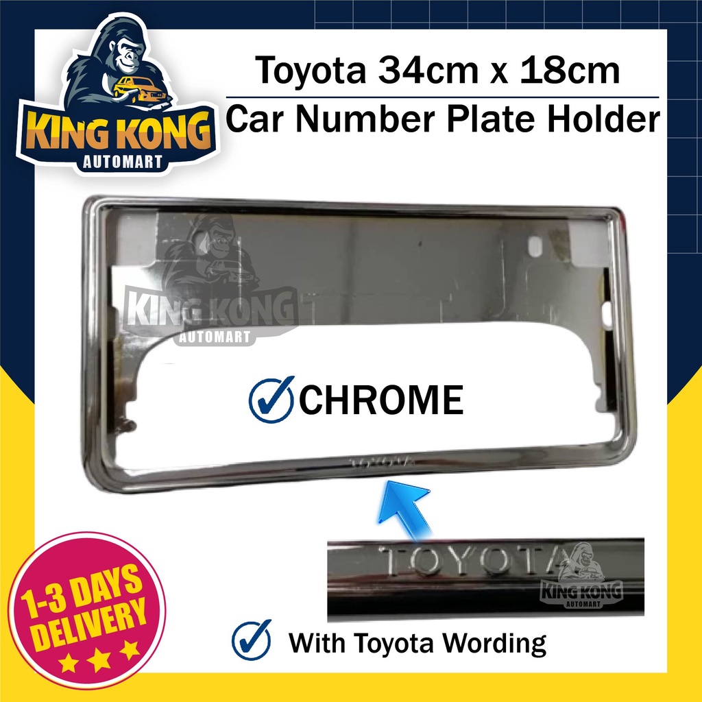 🔥Ready stock 🔥 Universal Toyota Chrome Number Plate Frame (1pc ...