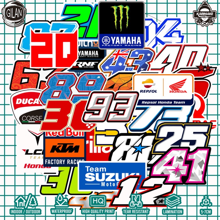 Sticker Pack RACING MOTOGP RIDER TEAM Laptop Sticker Pack | Shopee Malaysia