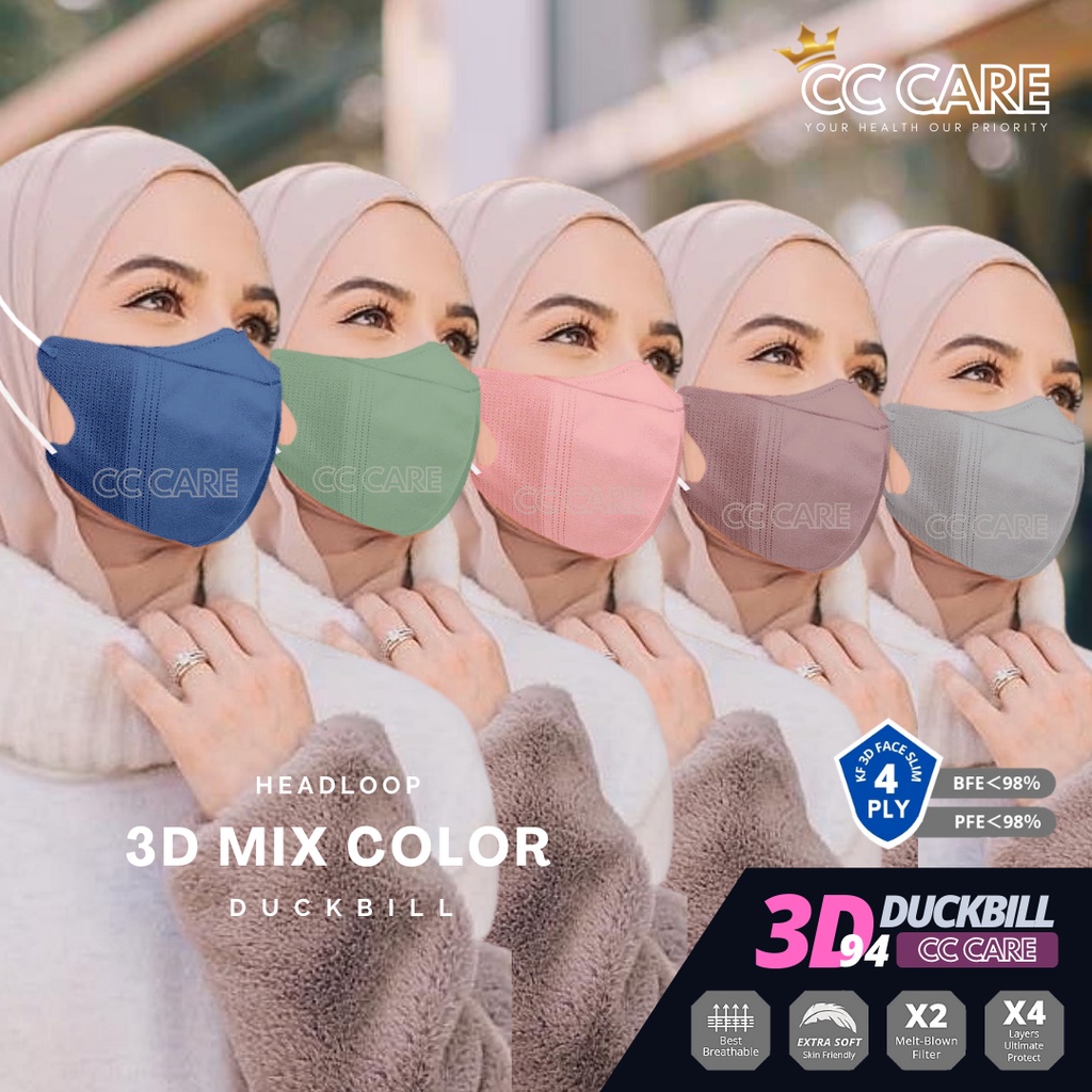 50pcs Premium Head loop Face Mask 3D Hijab Earloop BFE 95-98% Adult ...