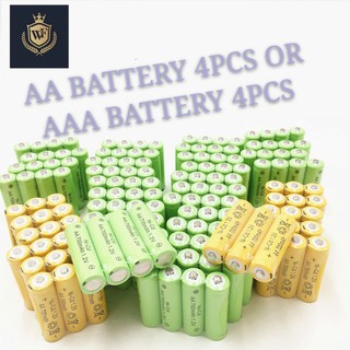 READY STOCK 4 pcs AA/AAA Rechargeable Battery for Toys Mouse Keyboard ...