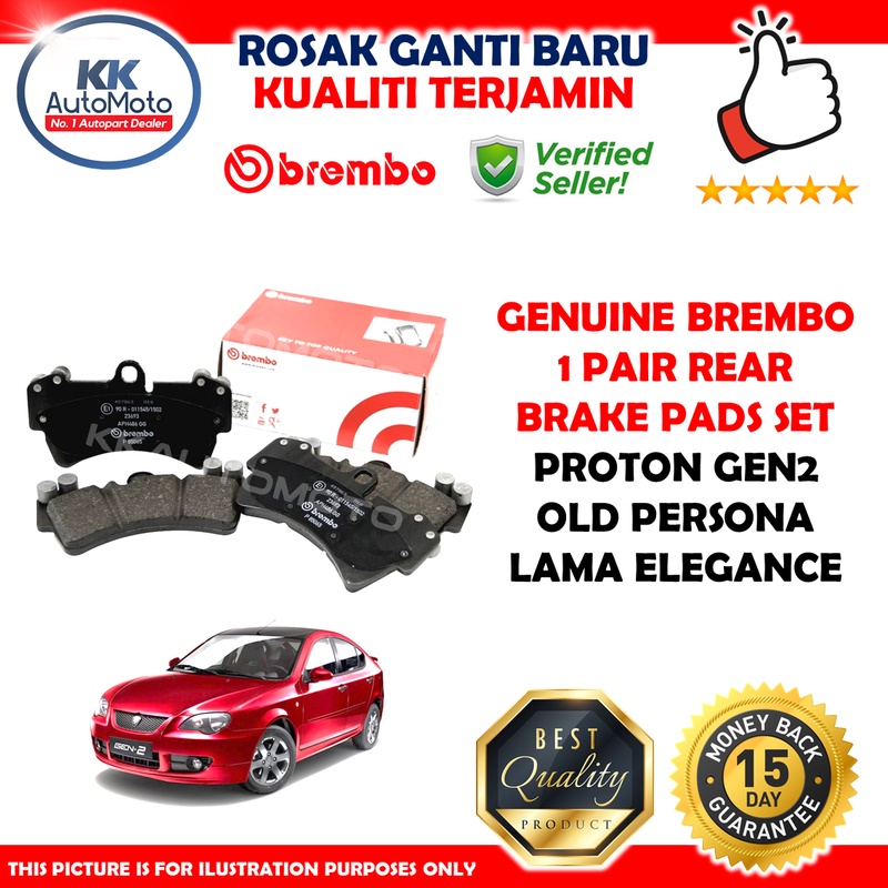 Proton Gen2 Old Persona Lama Elegance - Genuine Brembo Rear Brake Pads ...